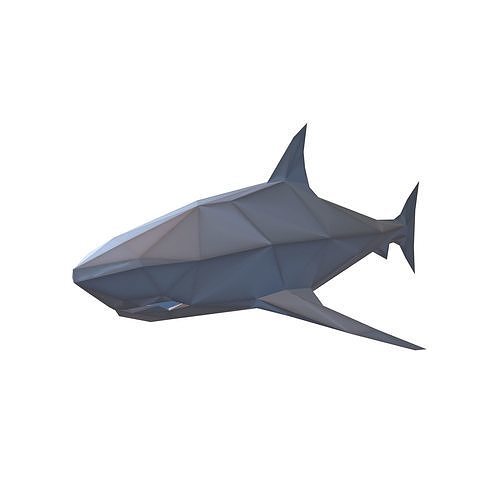 3D model Low Poly Shark v1 011 VR / AR / low-poly | CGTrader