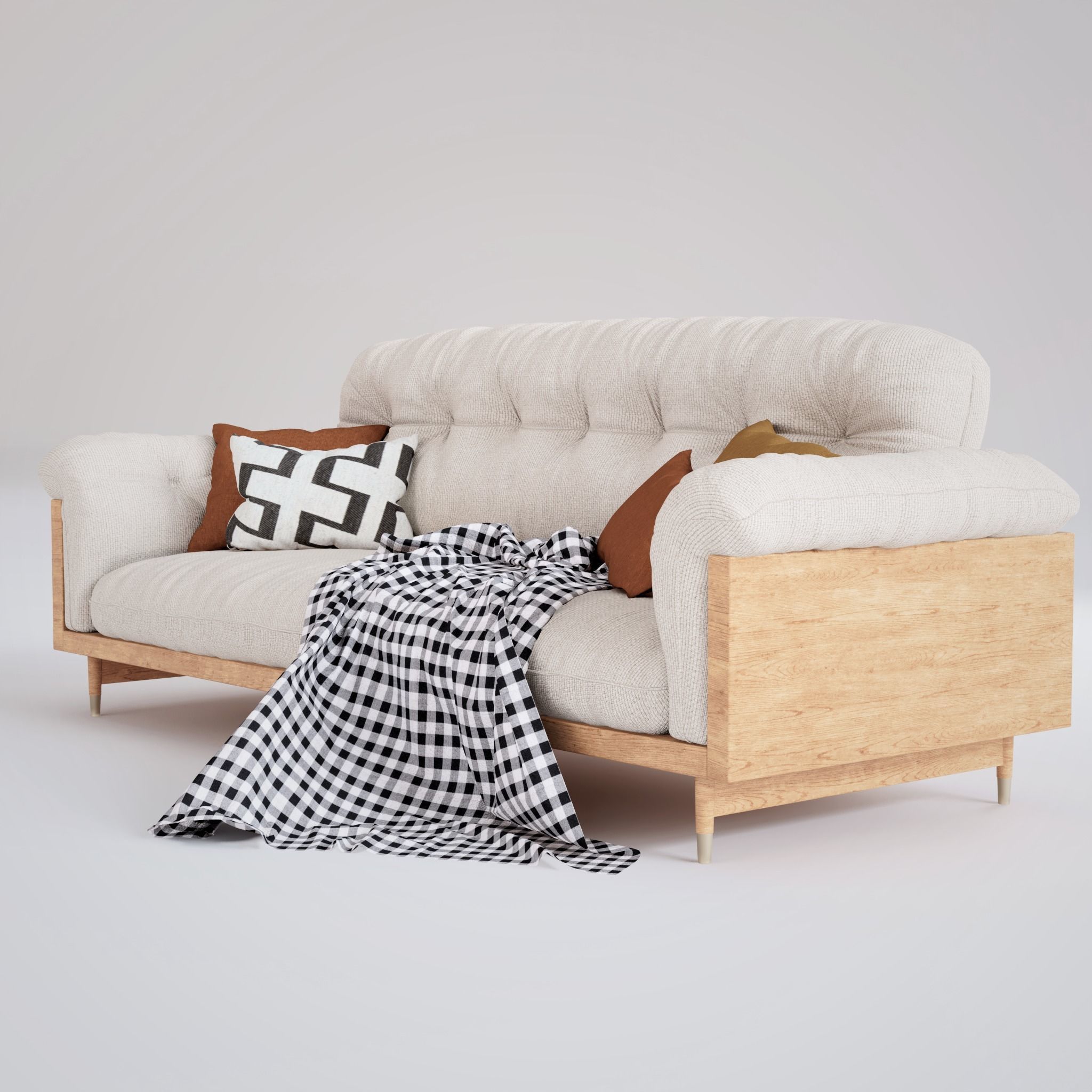 Flared arm sofa 3D model | CGTrader