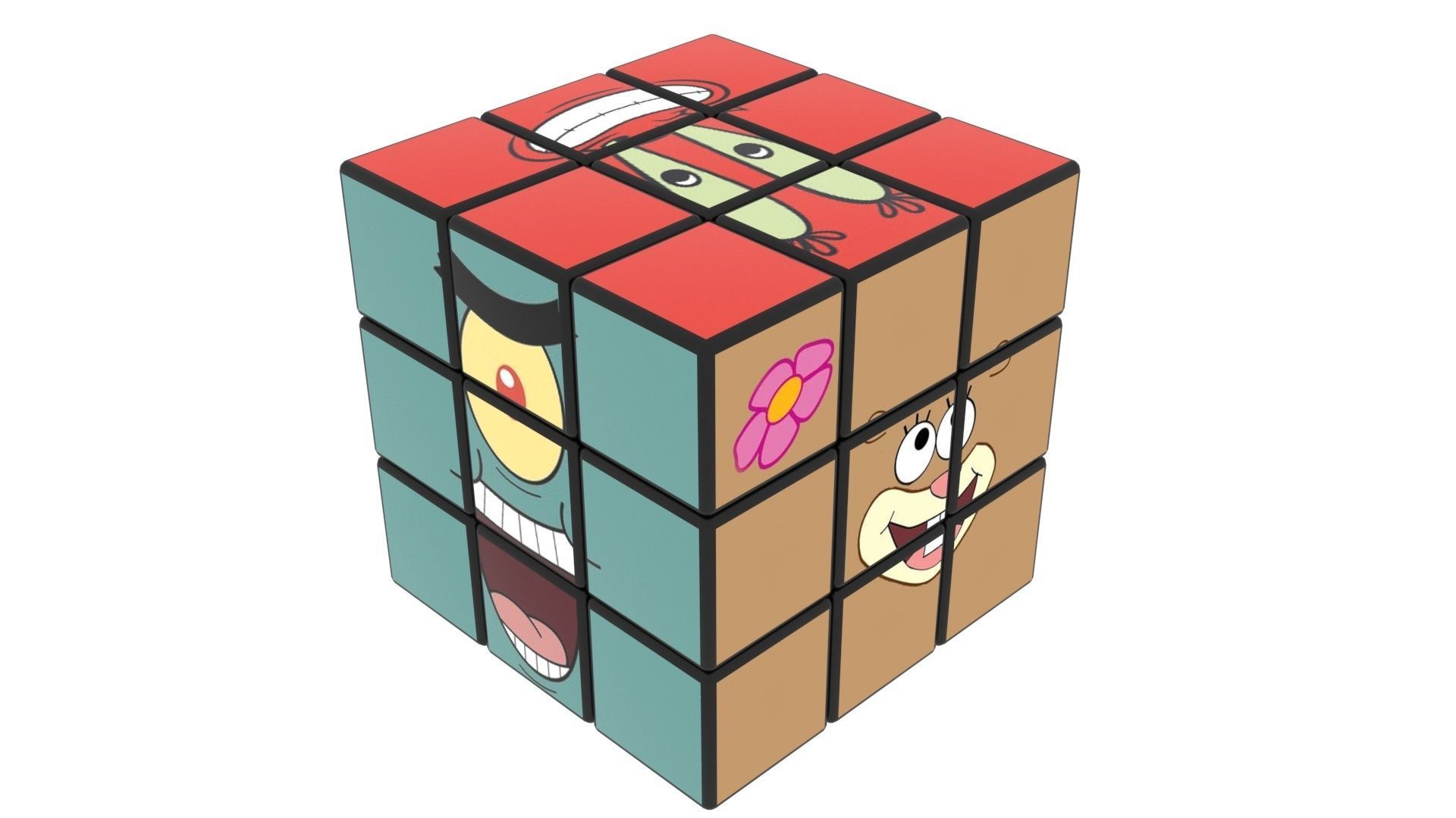 Rubiks Cubes Set With Pictures 3d Model Cgtrader
