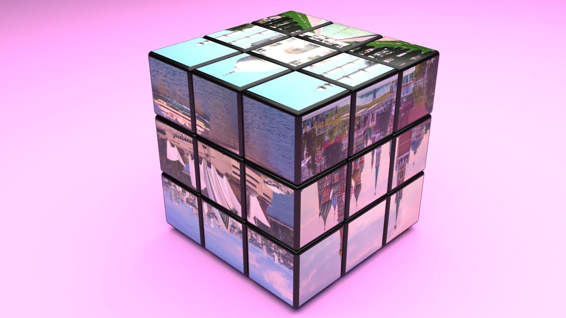 Rubiks Cubes Set With Pictures 3D model | CGTrader