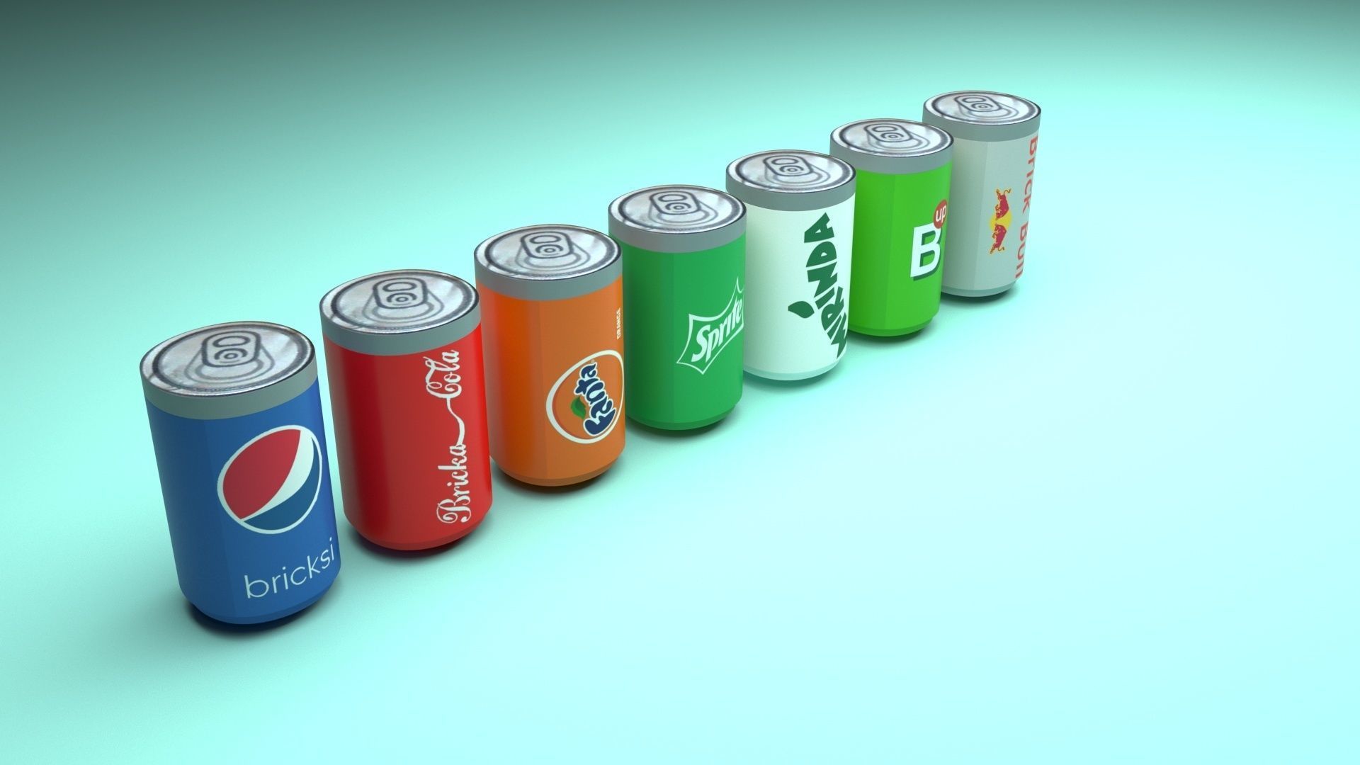 Lego Soda Cans Set 3D model | CGTrader