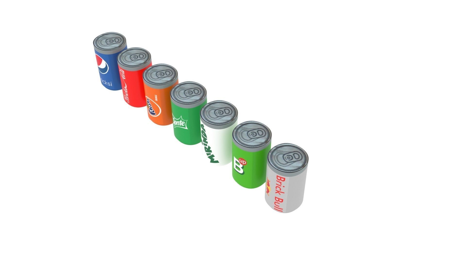Lego Soda Cans Set 3D model | CGTrader