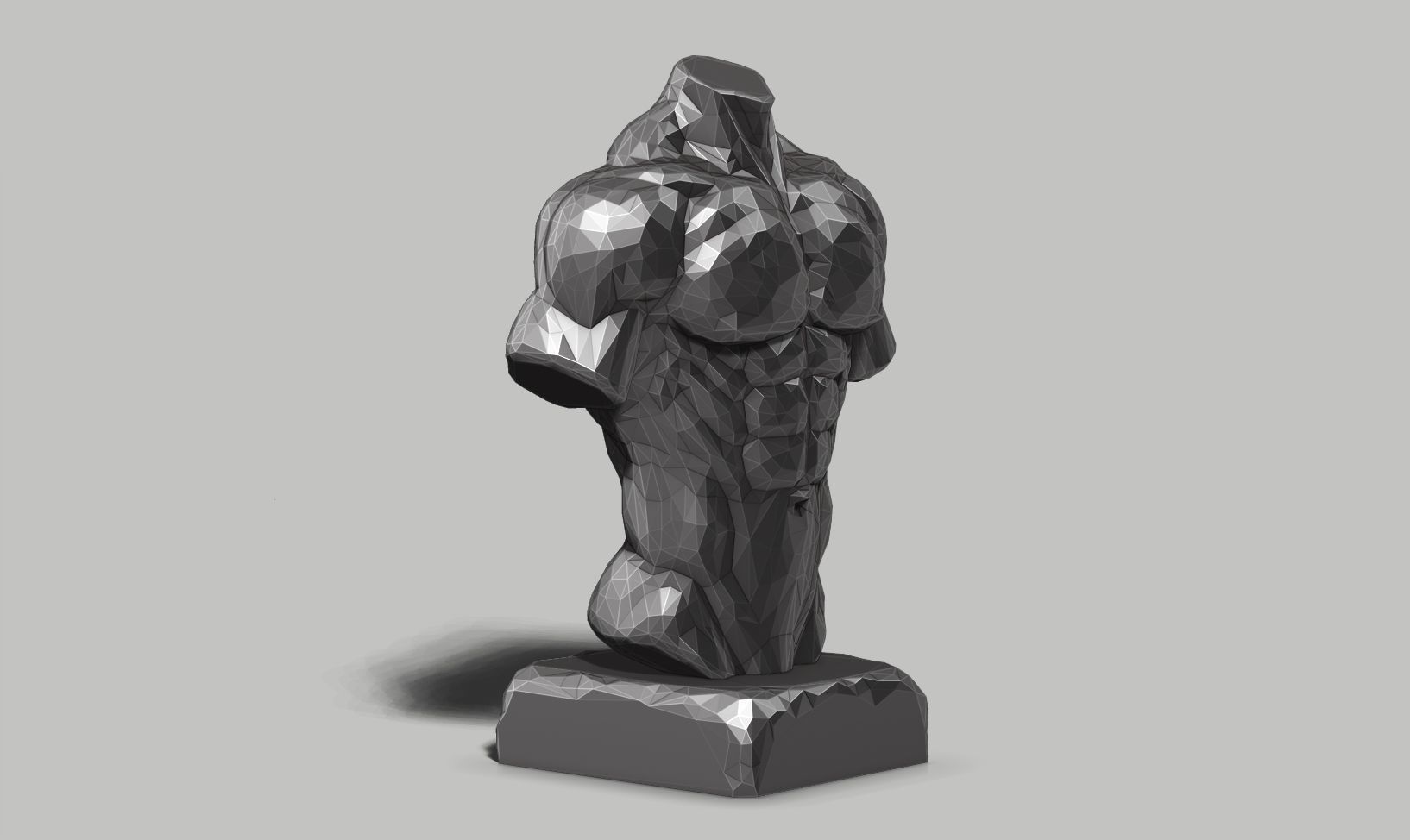 low poly torso 3d print model 3D model 3D printable | CGTrader