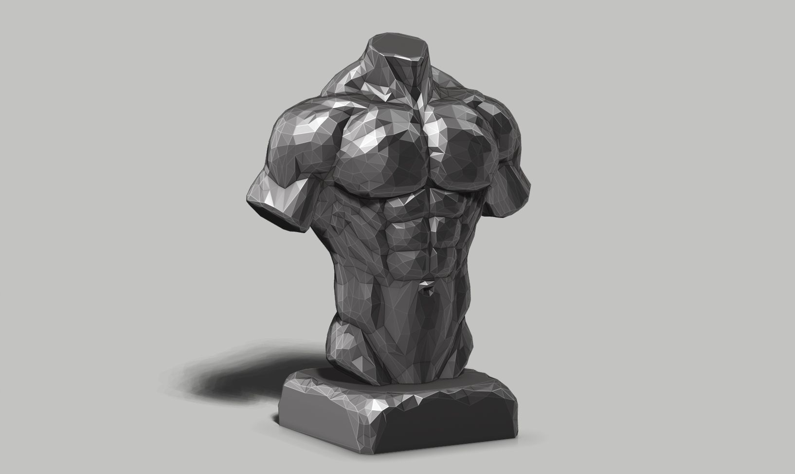 low poly torso 3d print model 3D model 3D printable | CGTrader
