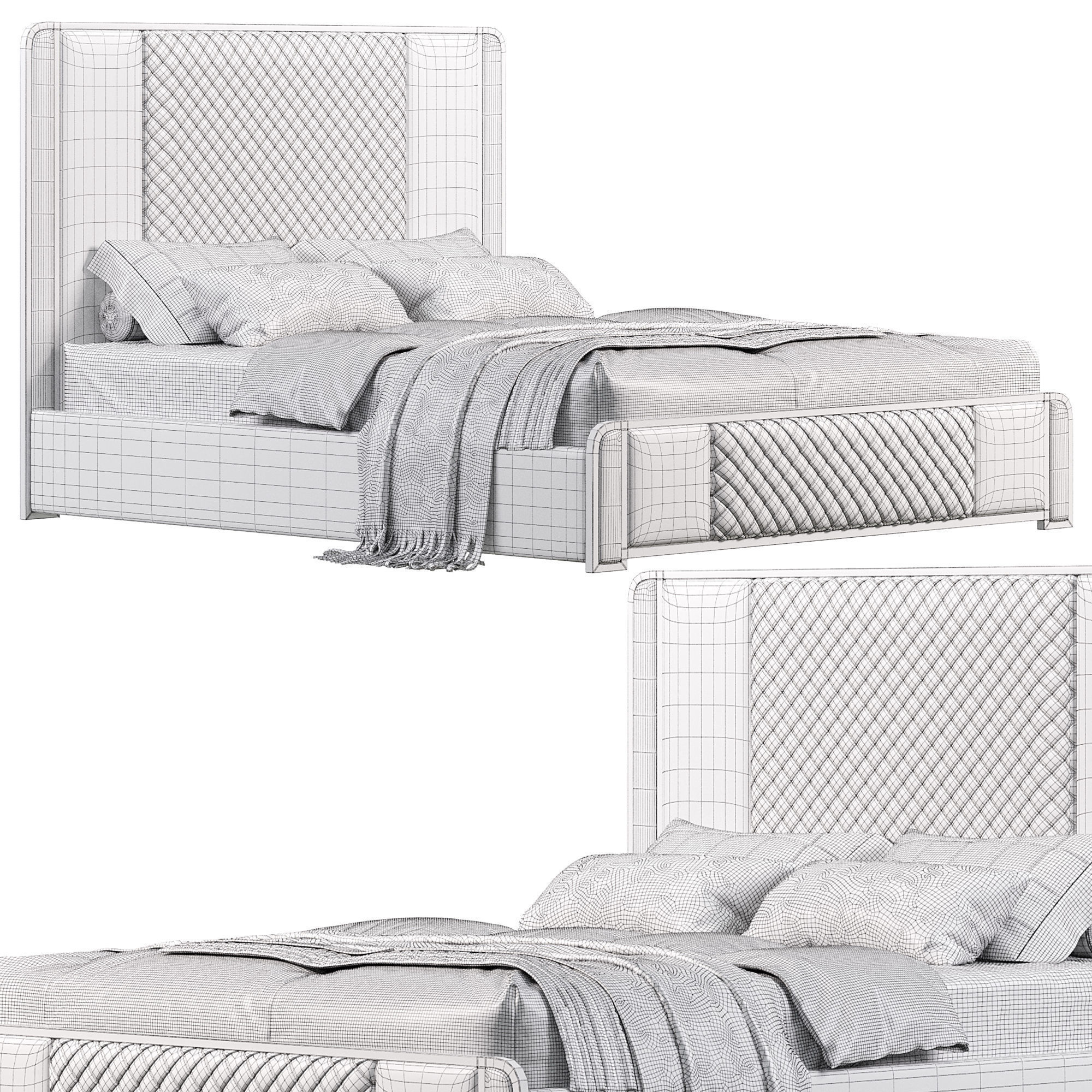 Cal King Faux Leather Bed By Homary 3d Model Cgtrader
