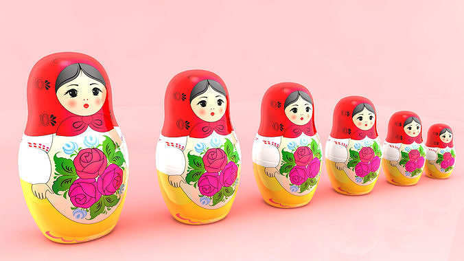 Babushka matryoshka dolls 3D model | CGTrader