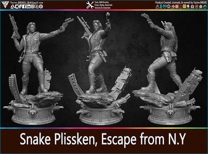 Snake Plissken Escape from New York 3D model 3D printable | CGTrader