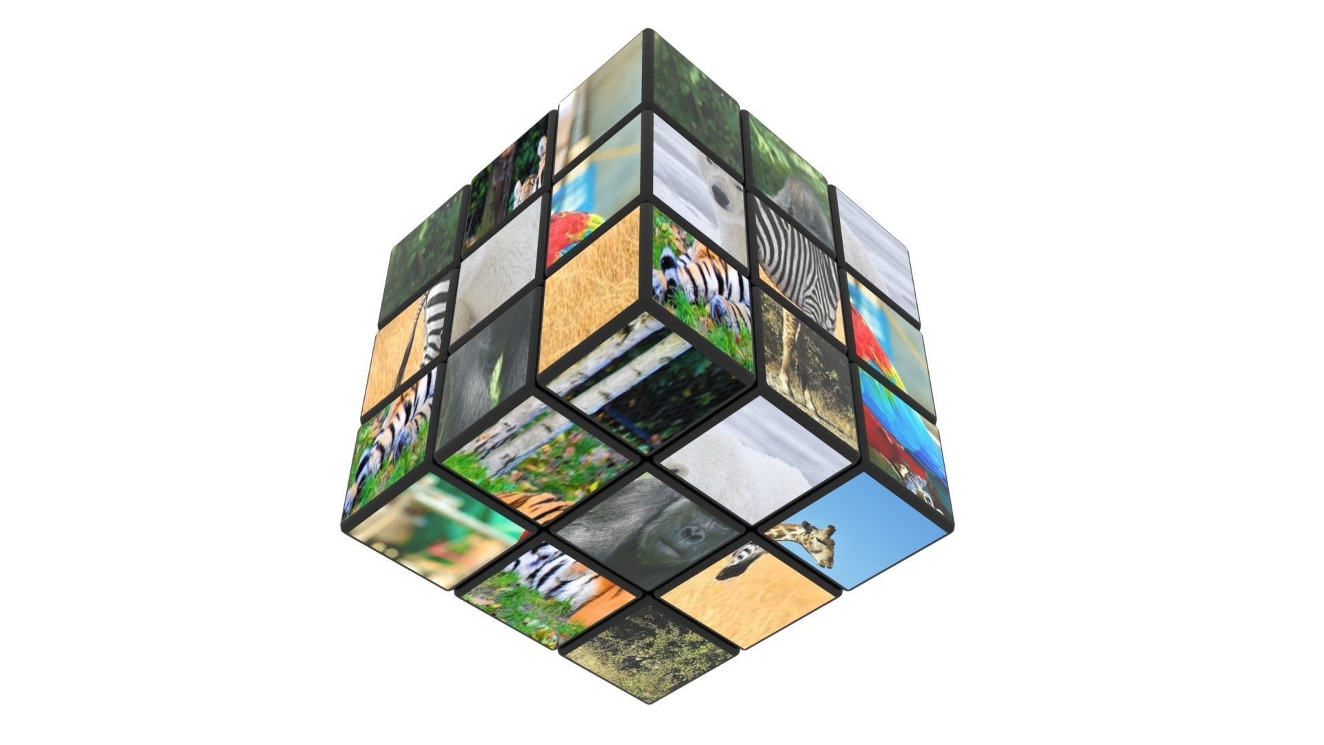 Rubiks Cubes Set With Pictures Mixed 3D model | CGTrader