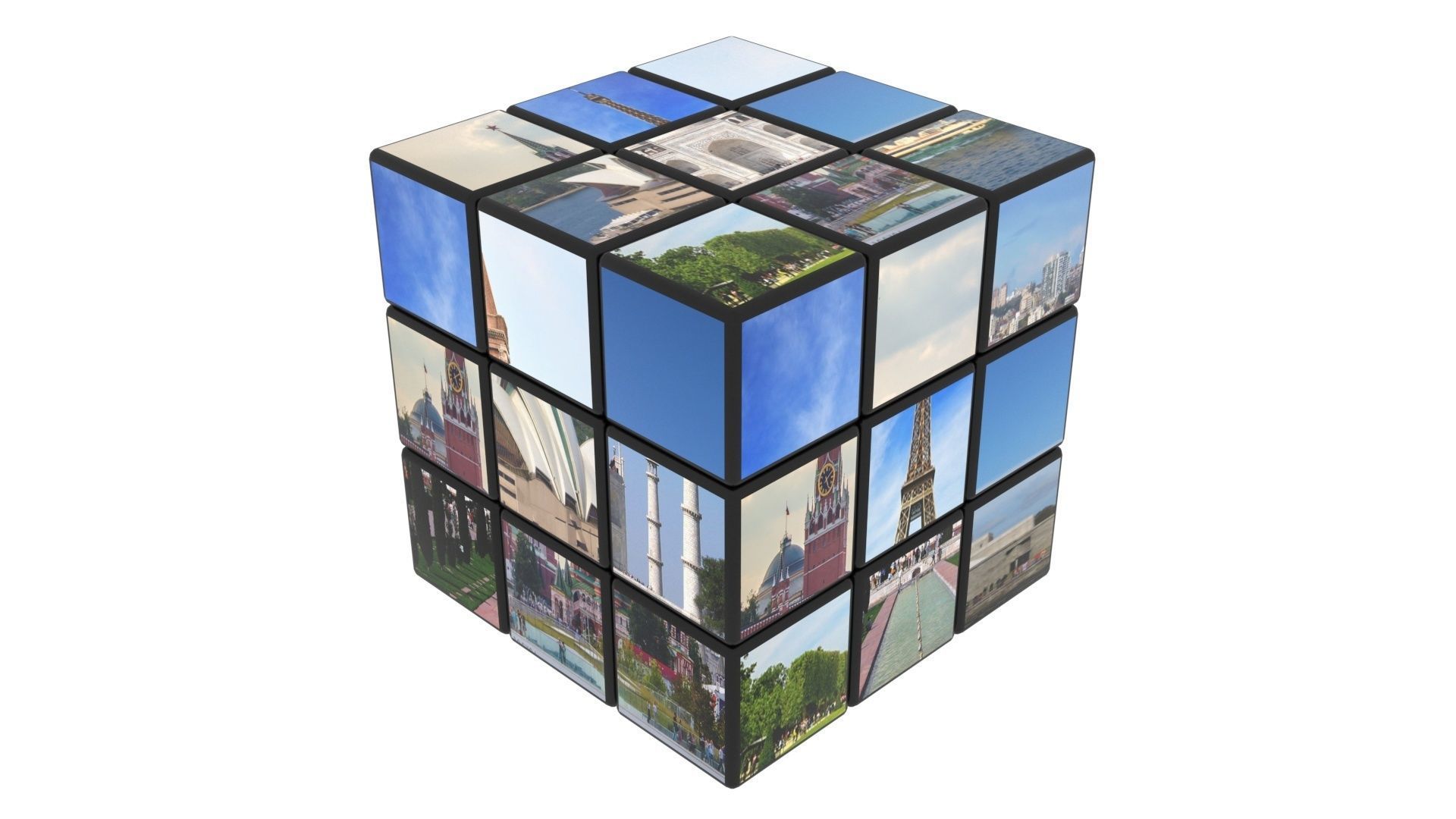 Rubiks Cubes Set With Pictures Mixed 3D model | CGTrader