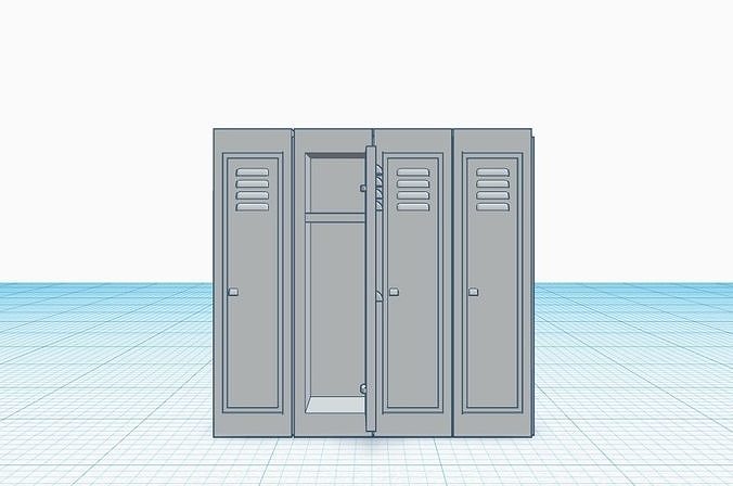 4 lockers 1 open Scale H0 1-87 3D model 3D printable | CGTrader