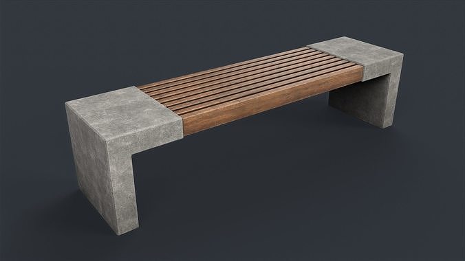 3D model Modern Outdoor Bench 23 PBR Game Ready VR / AR / low-poly ...