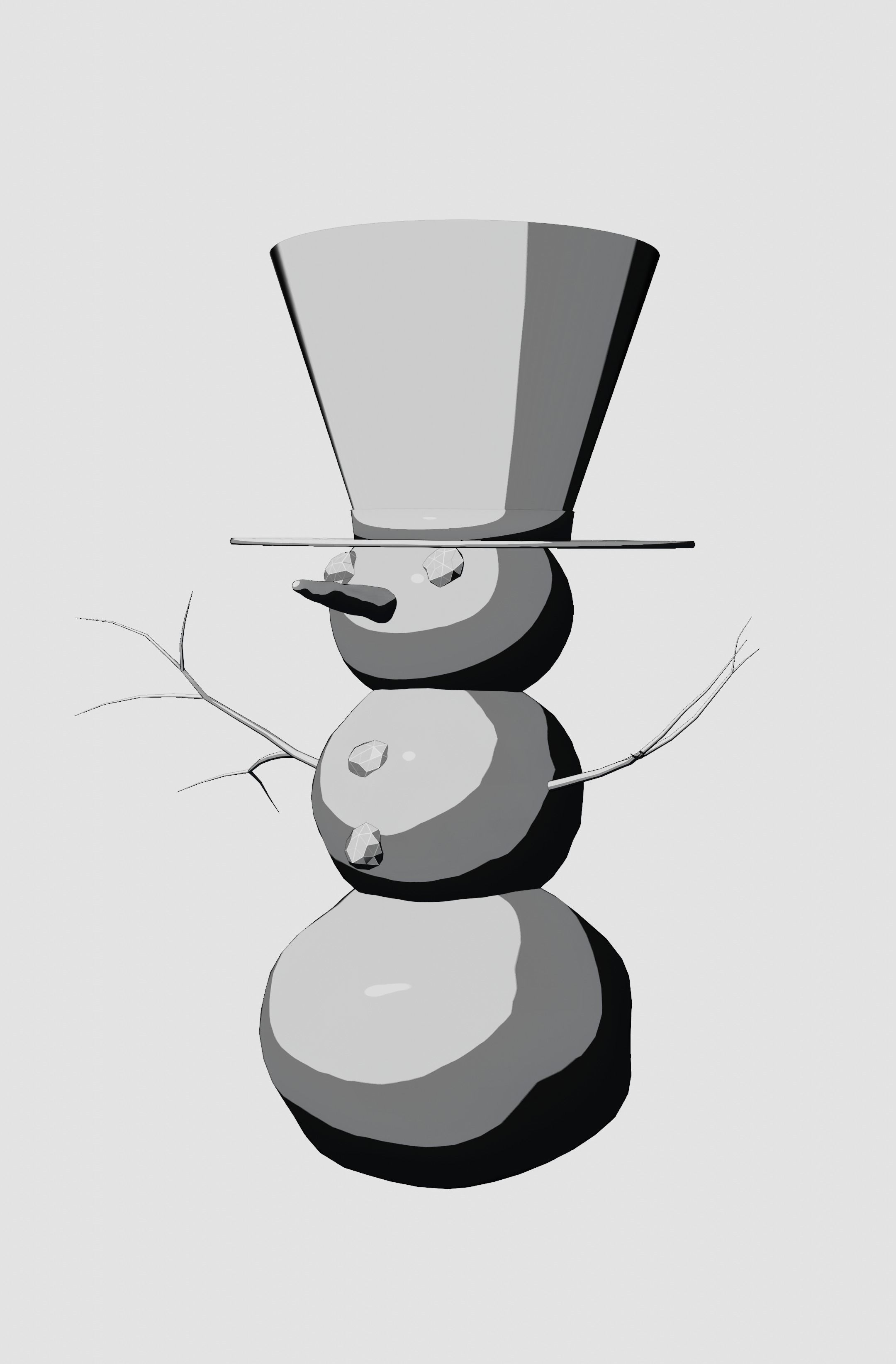 Christmas Snowman Lowpoly 3D model 3D model | CGTrader