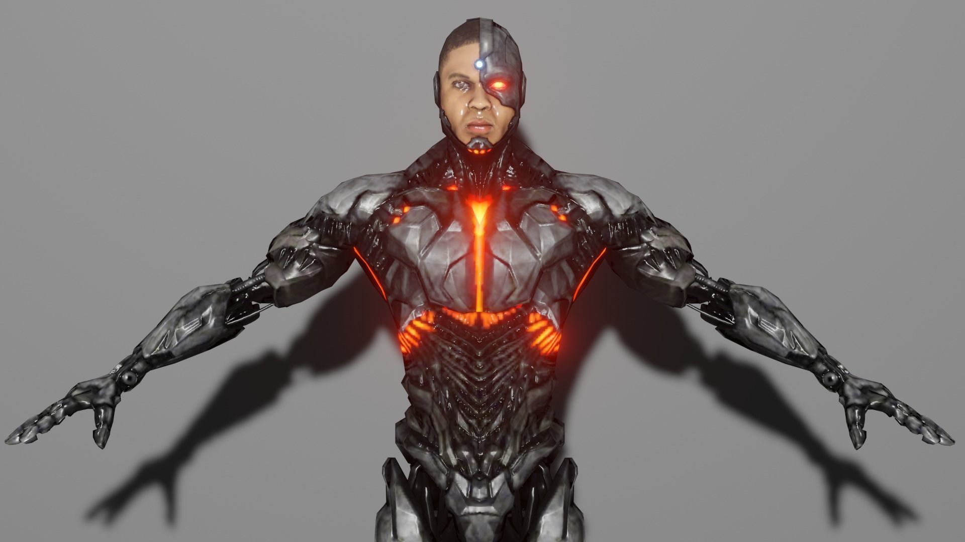 Cyborg man in futuristic suit 3D model rigged | CGTrader