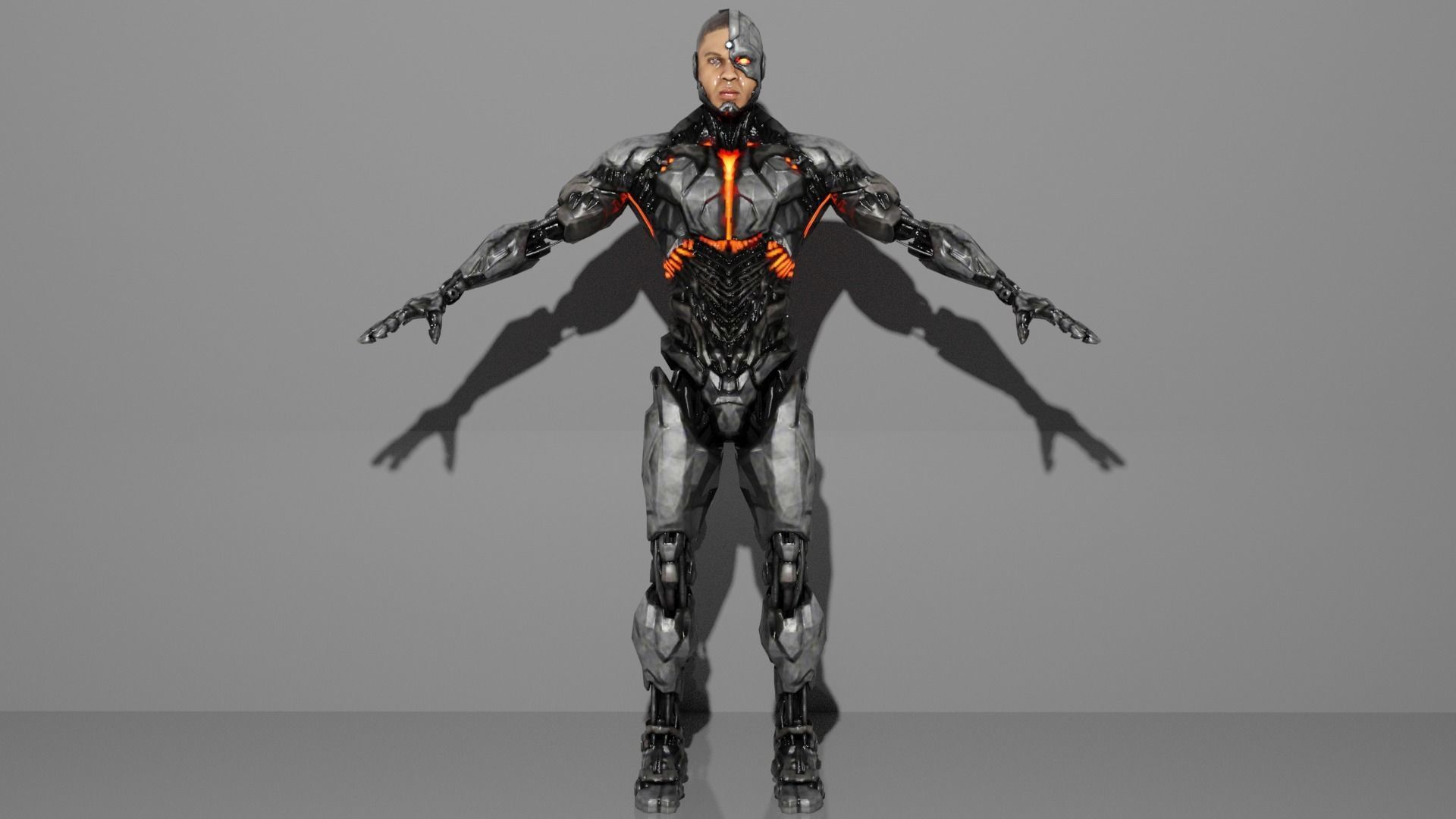 Cyborg man in futuristic suit 3D model rigged | CGTrader