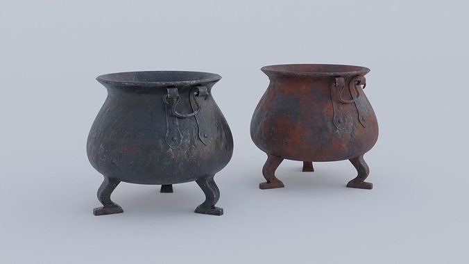 Forged Iron Cauldron with 4K Textures 3D model | CGTrader