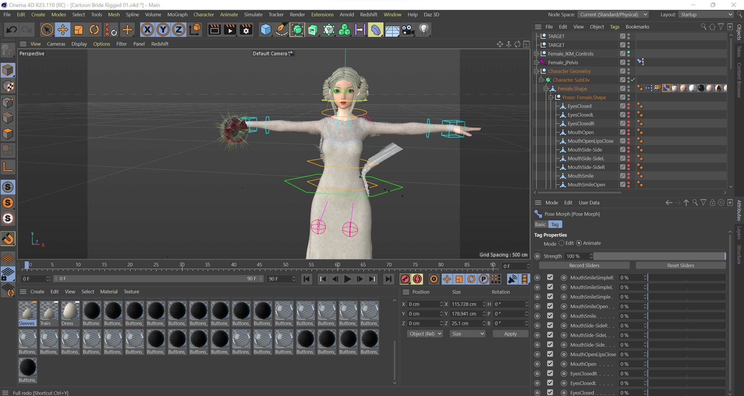 Cartoon Bride 3D model rigged | CGTrader