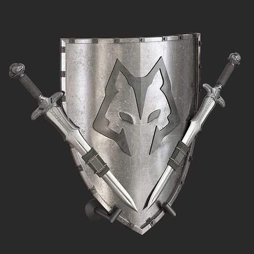 Sword and SHield 3D model | CGTrader