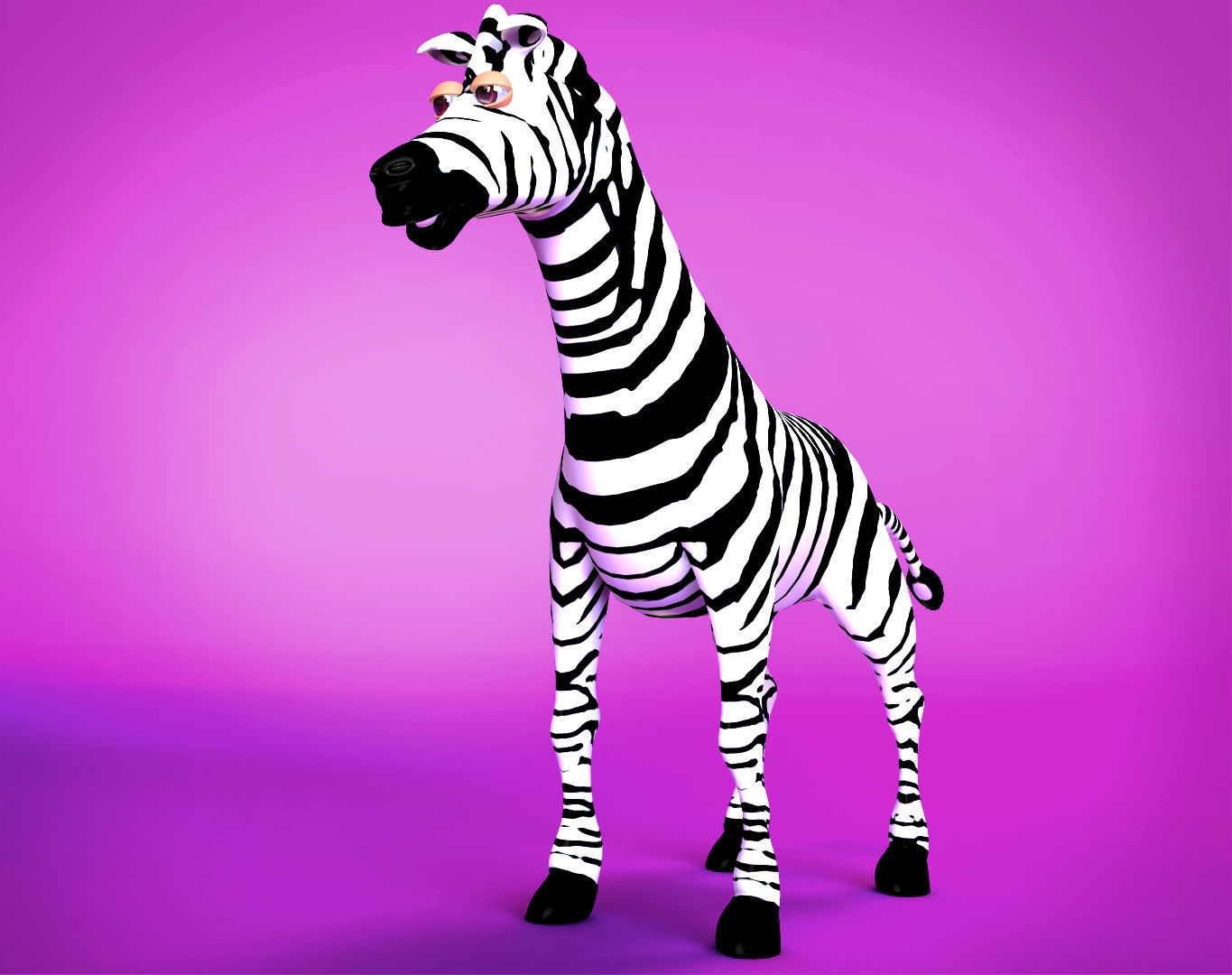 Zebra cute cartoon style 3D model animated rigged | CGTrader