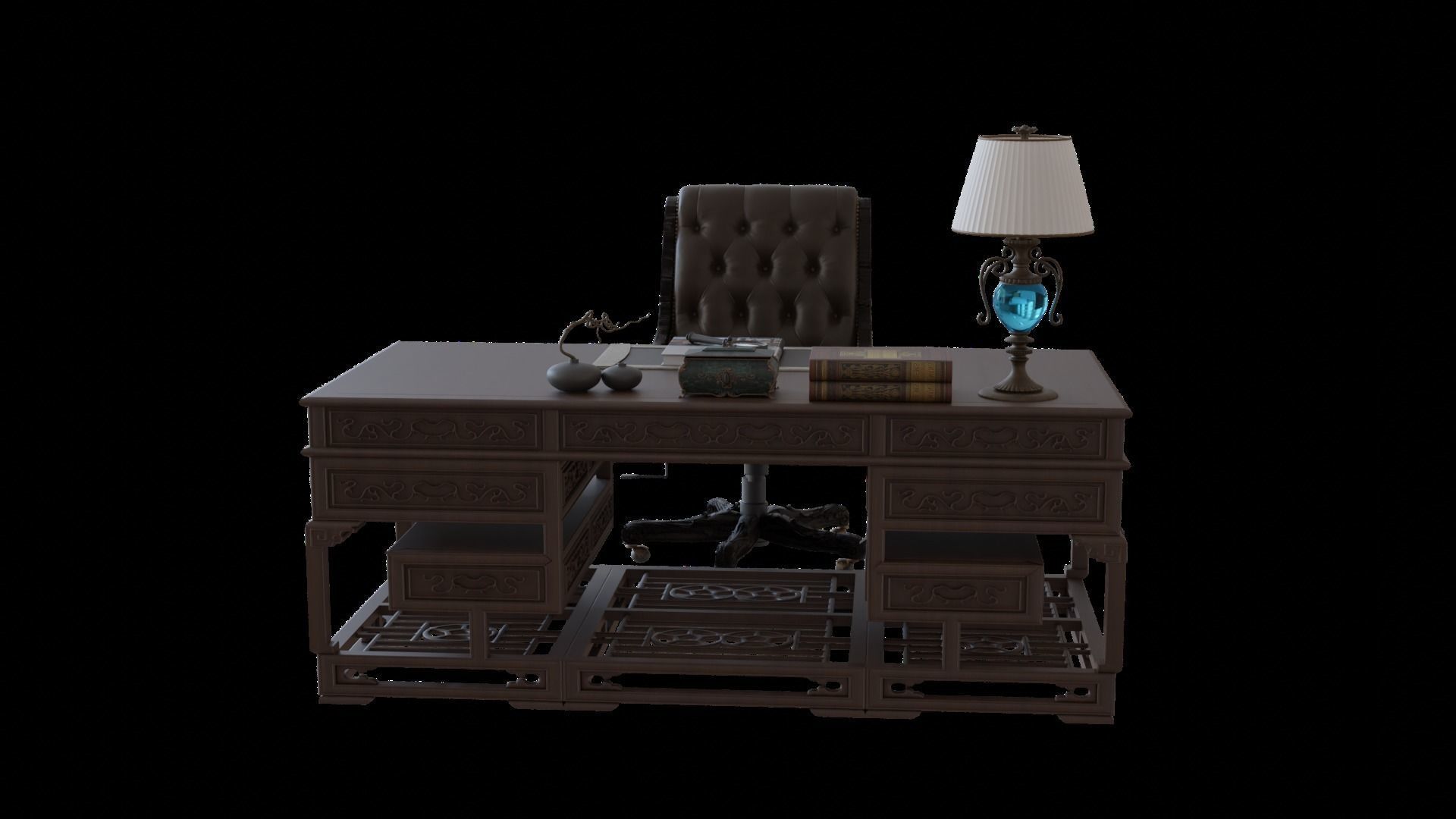 Chinese style CEO table 3D model | CGTrader