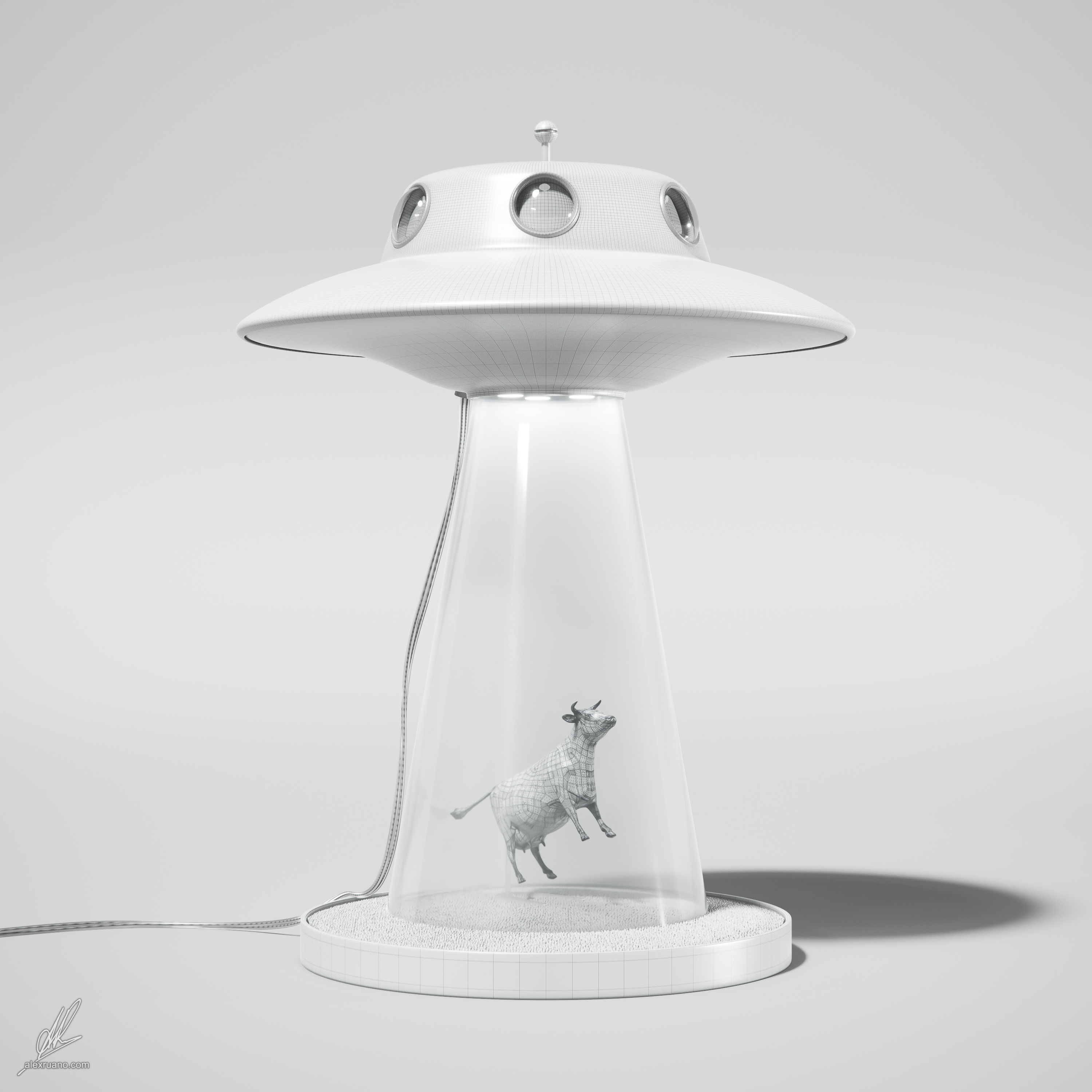 Alien Abduction Lamp 3D model | CGTrader