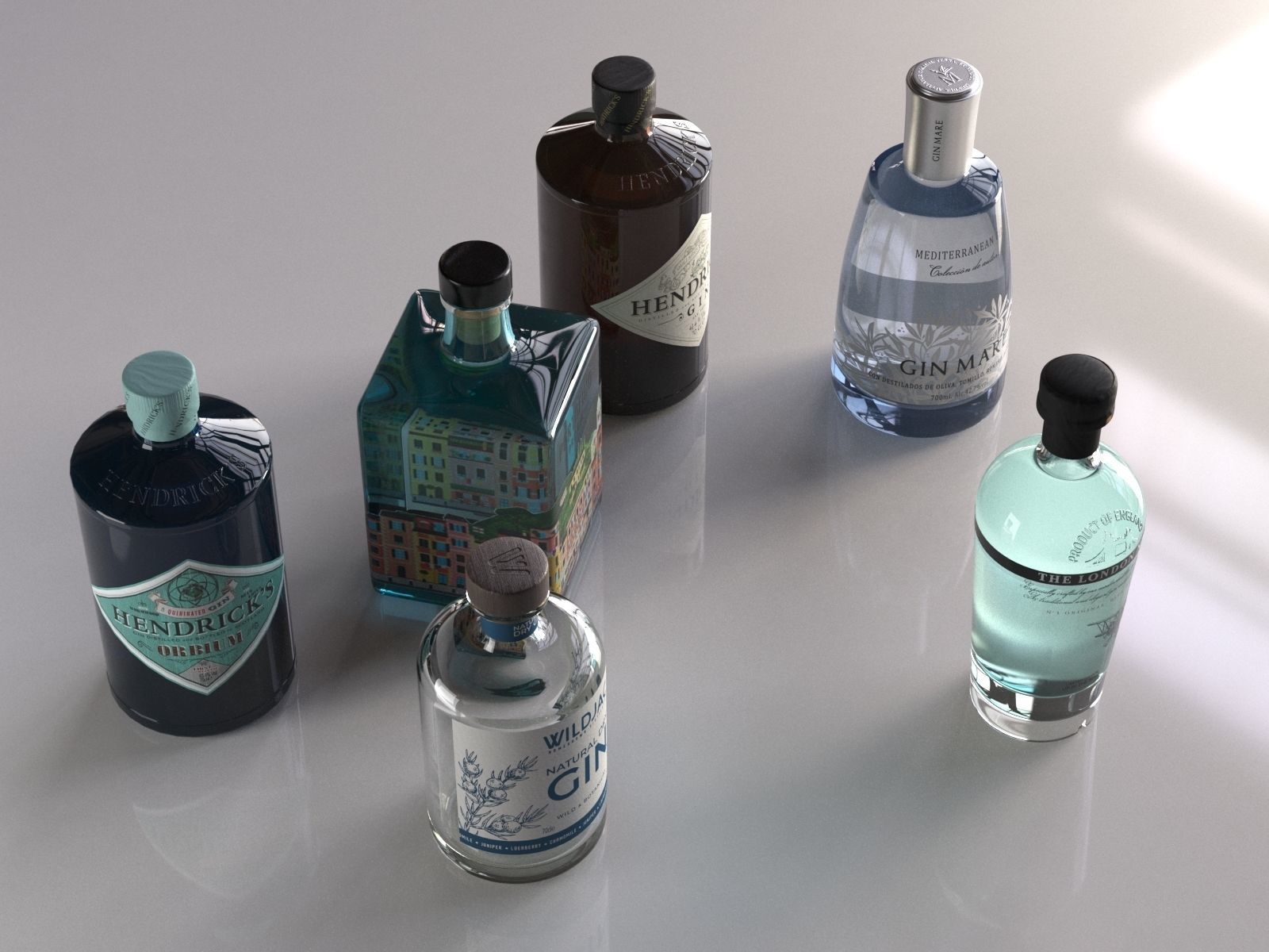 Gin Bottles 3D model | CGTrader