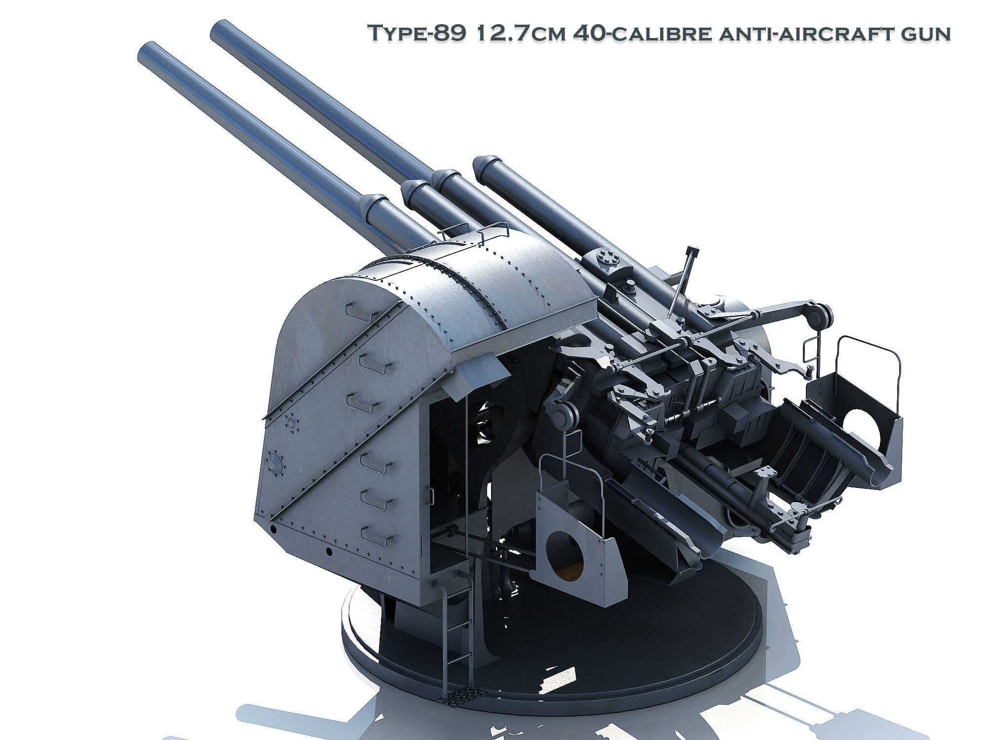 Japan Type-89 127mm AA Gun 3D model | CGTrader