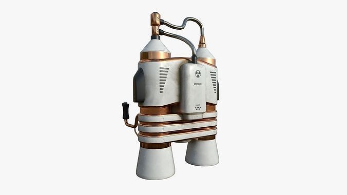 3D model Jetpack E01 White Copper - SciFi Character Design VR / AR ...
