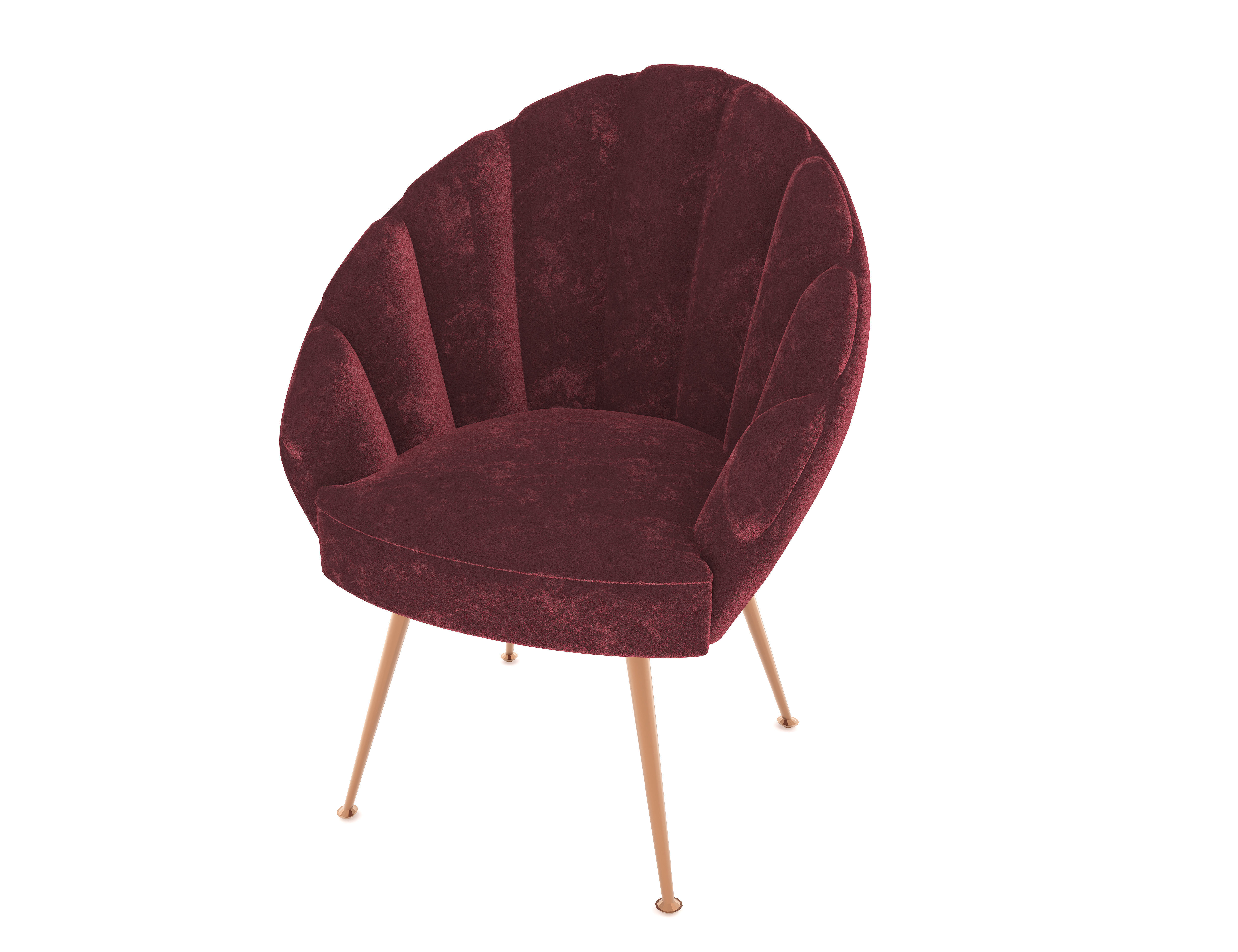 velvet shell chair 3D model | CGTrader