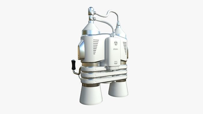 3D model Jetpack E05 White Aluminum - SciFi Character Design VR / AR ...