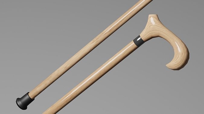3D model Wooden Walking Stick VR / AR / low-poly | CGTrader