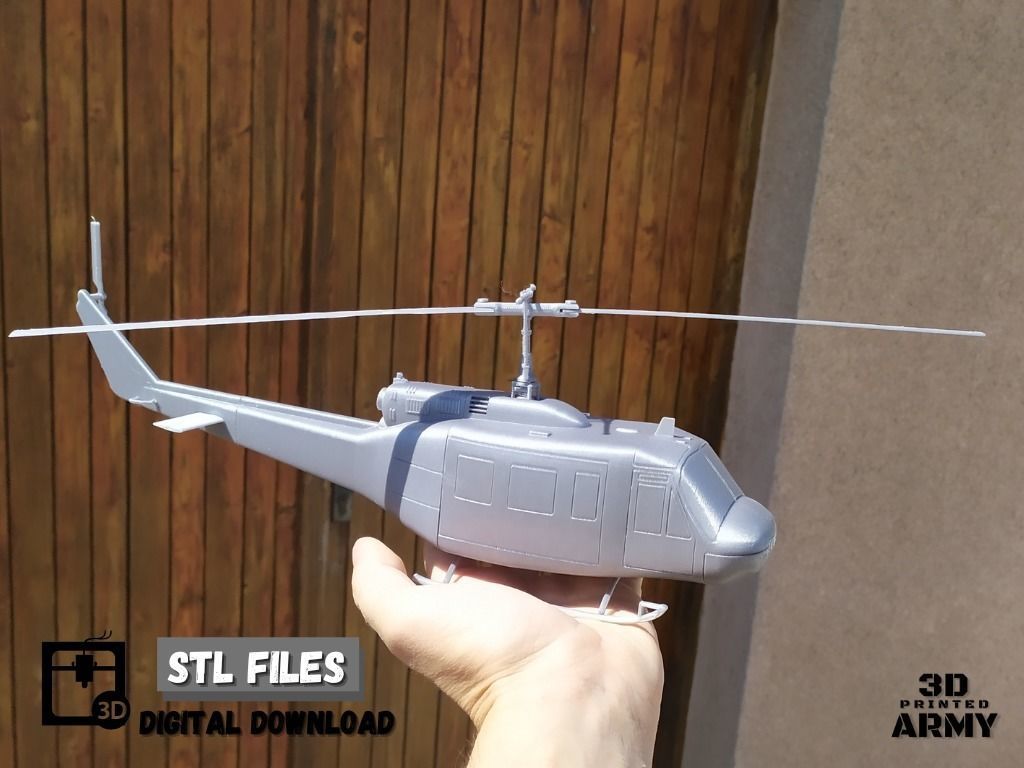 Bell UH-1 HUEY Iroquois - STL files for 3D printing 3D model 3D ...