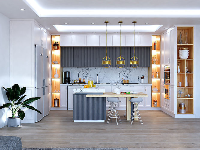 neo classic kitchen 2018 3D model | CGTrader