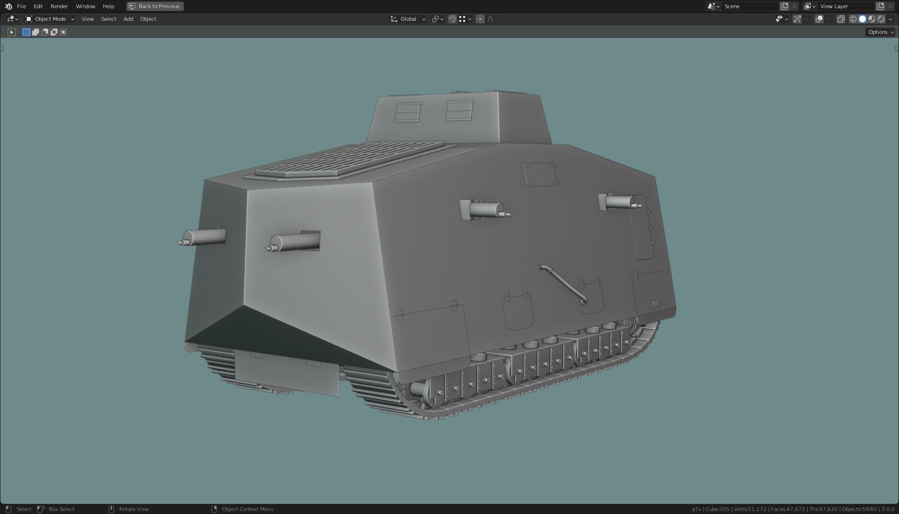 3D model A7V TANK BASE MESH VR / AR / low-poly | CGTrader