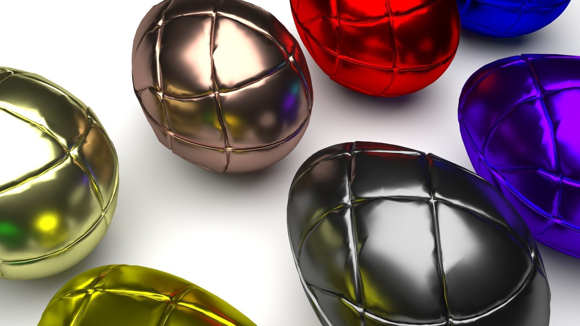 Metallic Morph Eggs Set 3D model | CGTrader