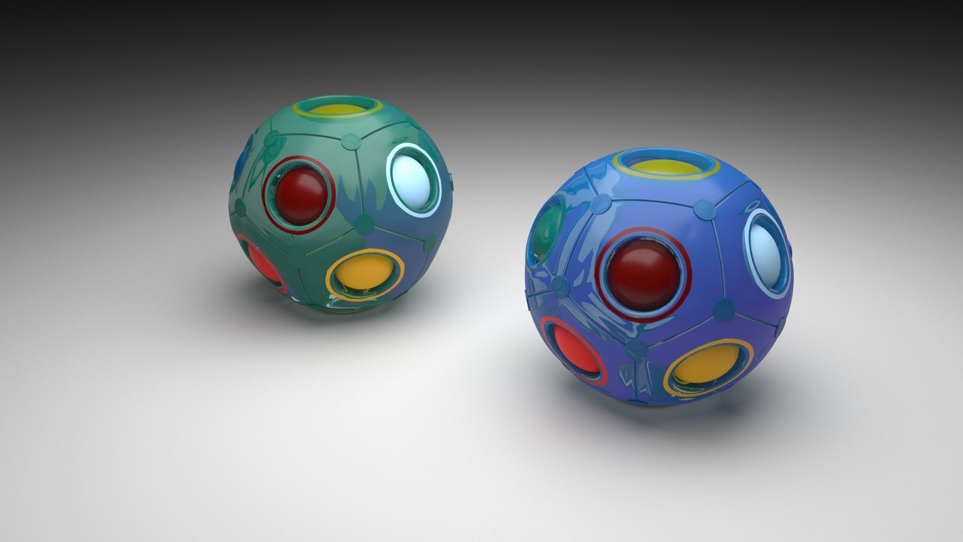 Color Shift Puzzle Balls 3D model | CGTrader