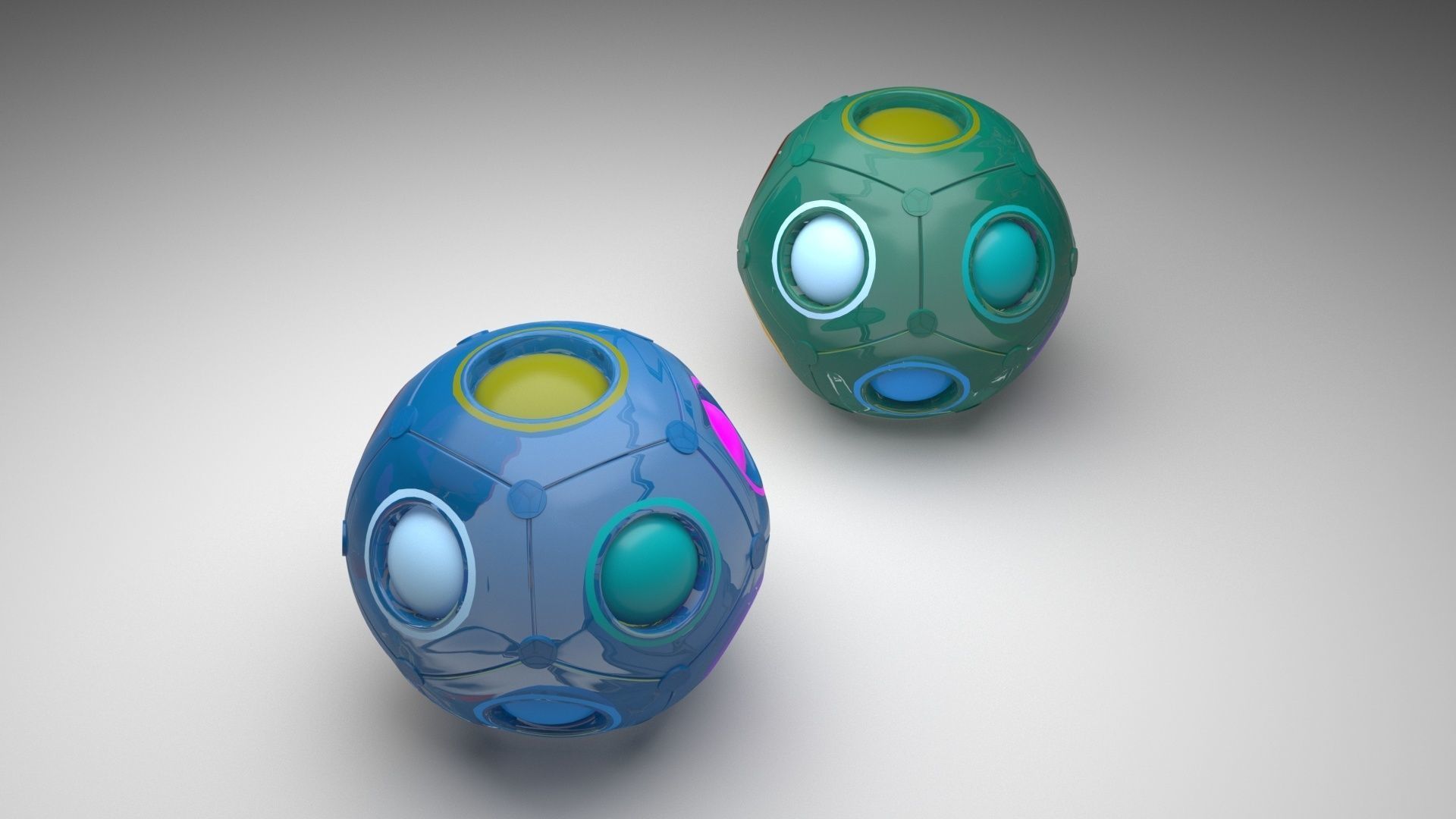Color Shift Puzzle Balls 3D model | CGTrader