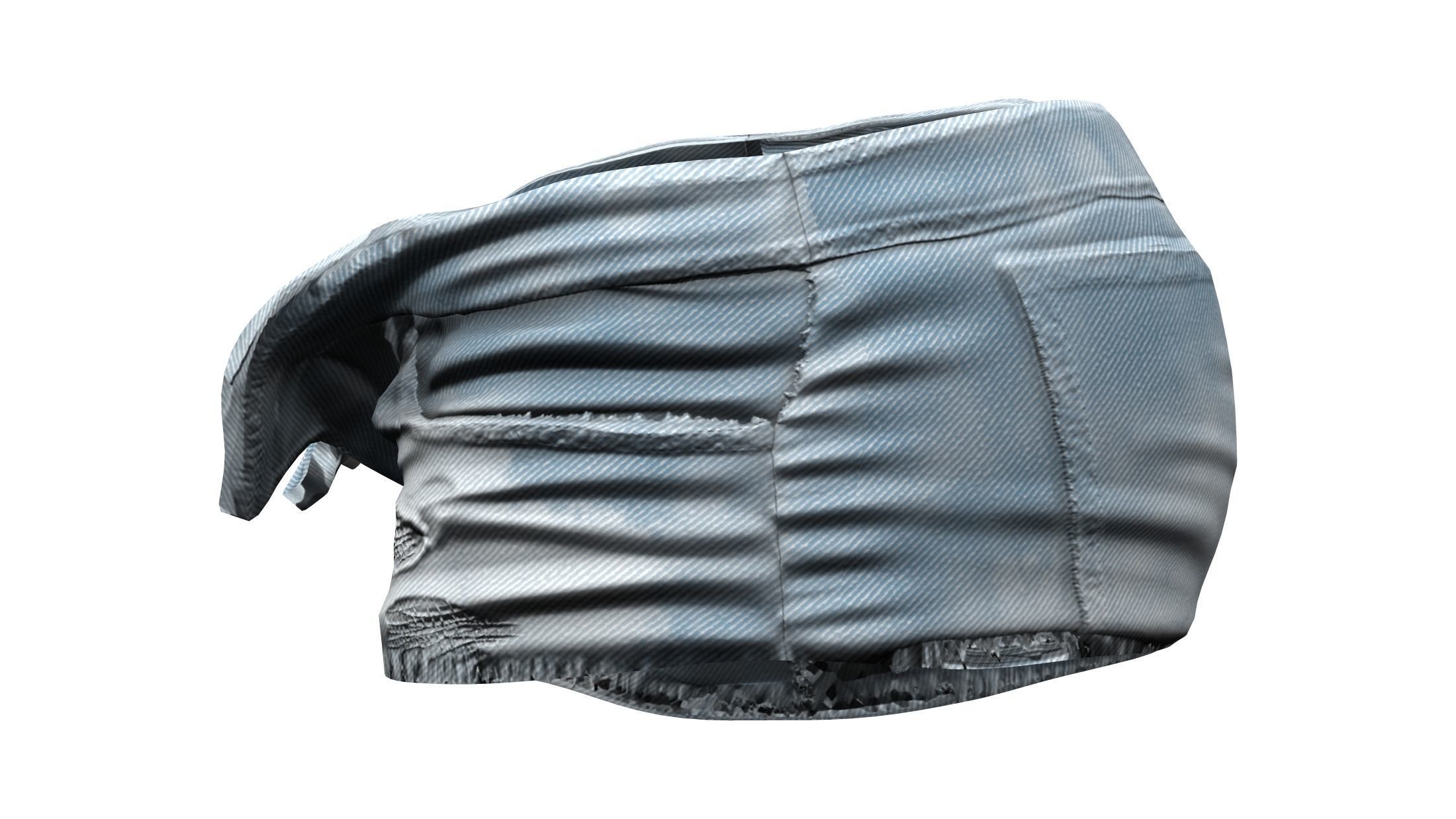 3D model Open Front Unbuttoned Unzipped Micro Denim Shorts VR / AR ...