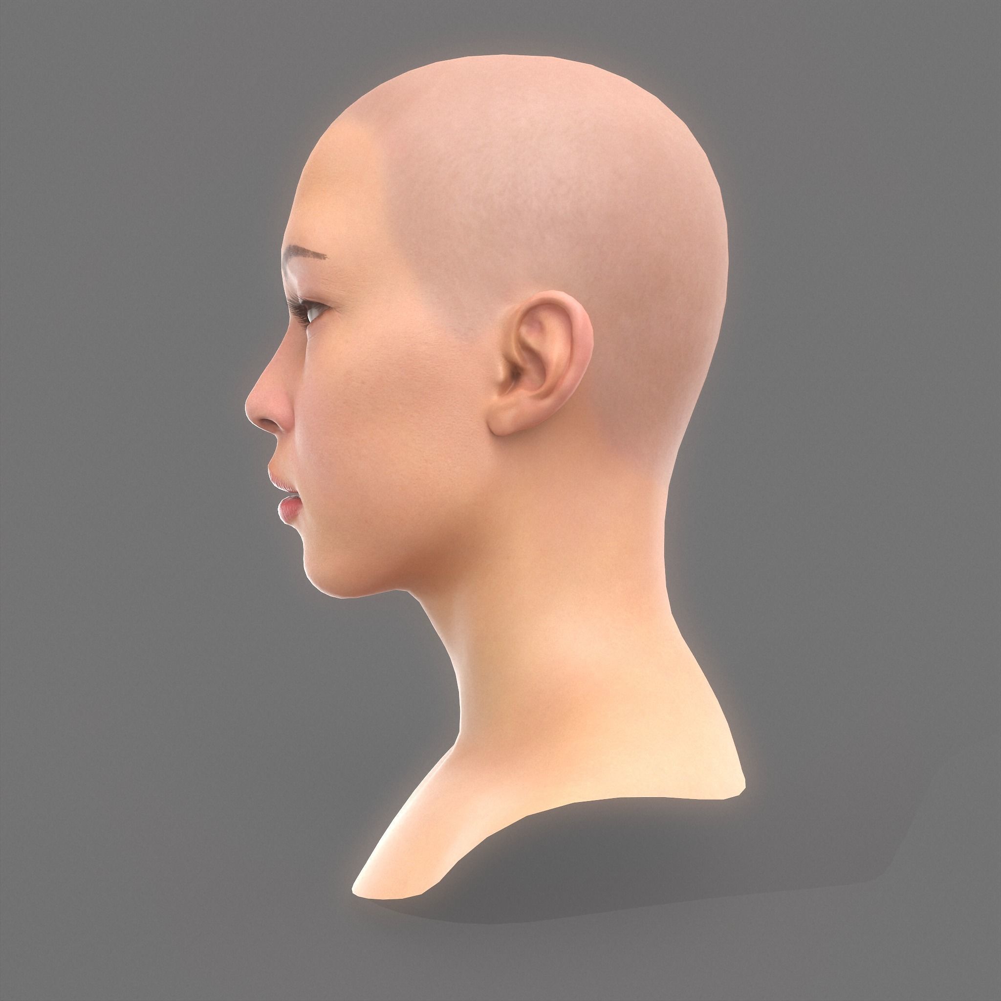 3D model Asian Girl Head Game Ready VR / AR / low-poly | CGTrader