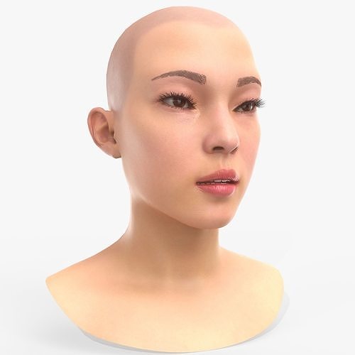 3D model Asian Girl Head Game Ready VR / AR / low-poly | CGTrader