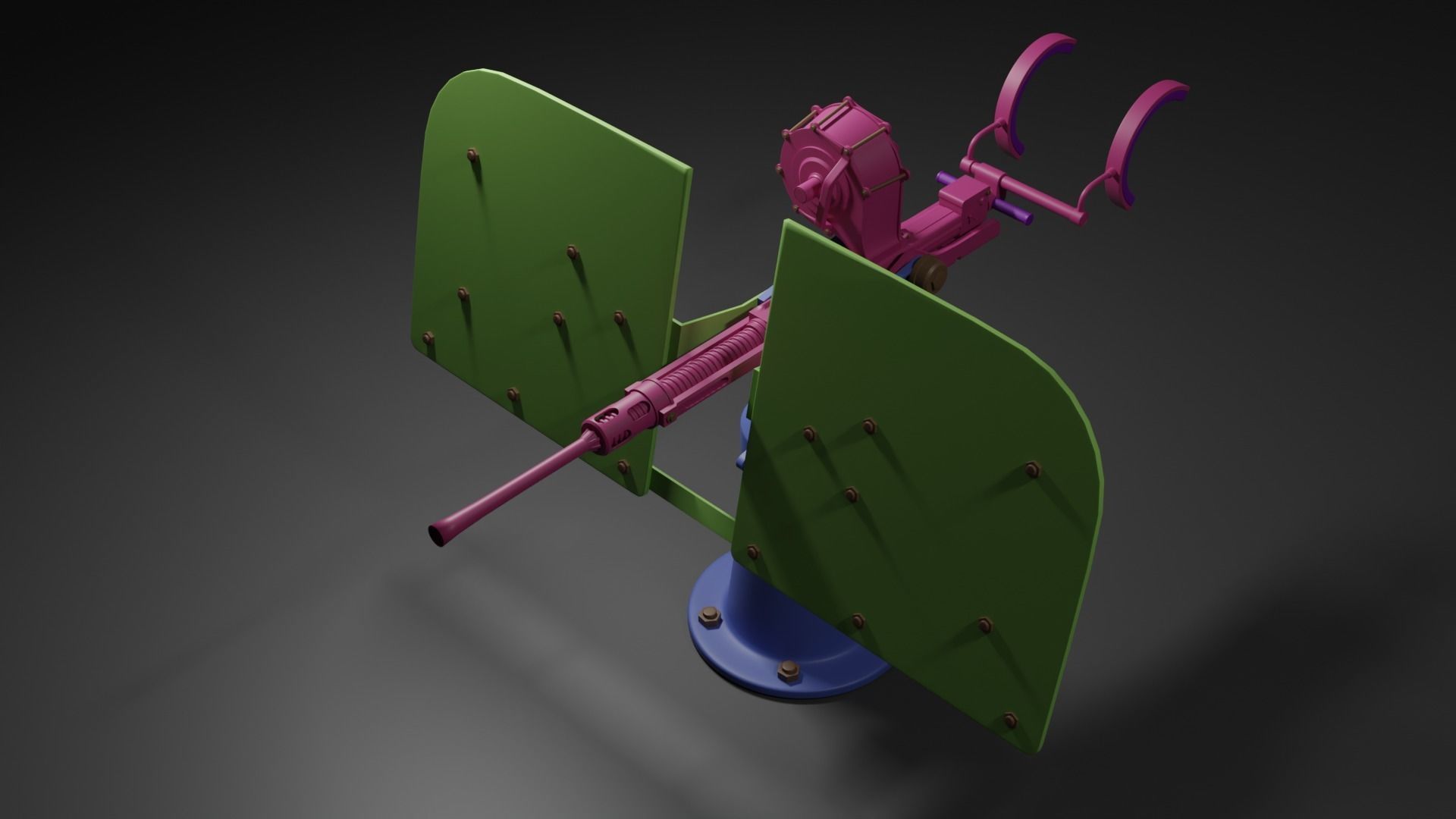 3D model Submarine anti-aircraft gun USS Pampanito-SS-383 VR / AR / low ...