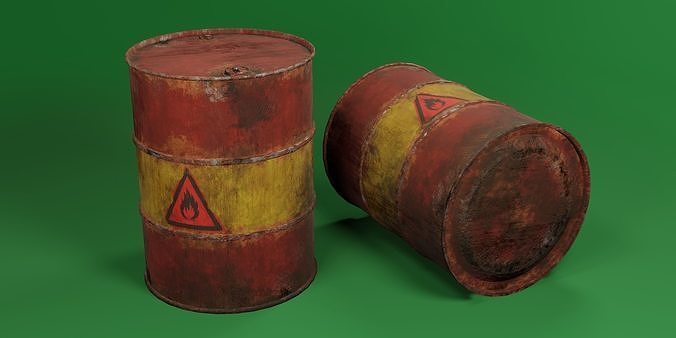 Damaged flammable barrel free VR / AR / low-poly 3D model | CGTrader