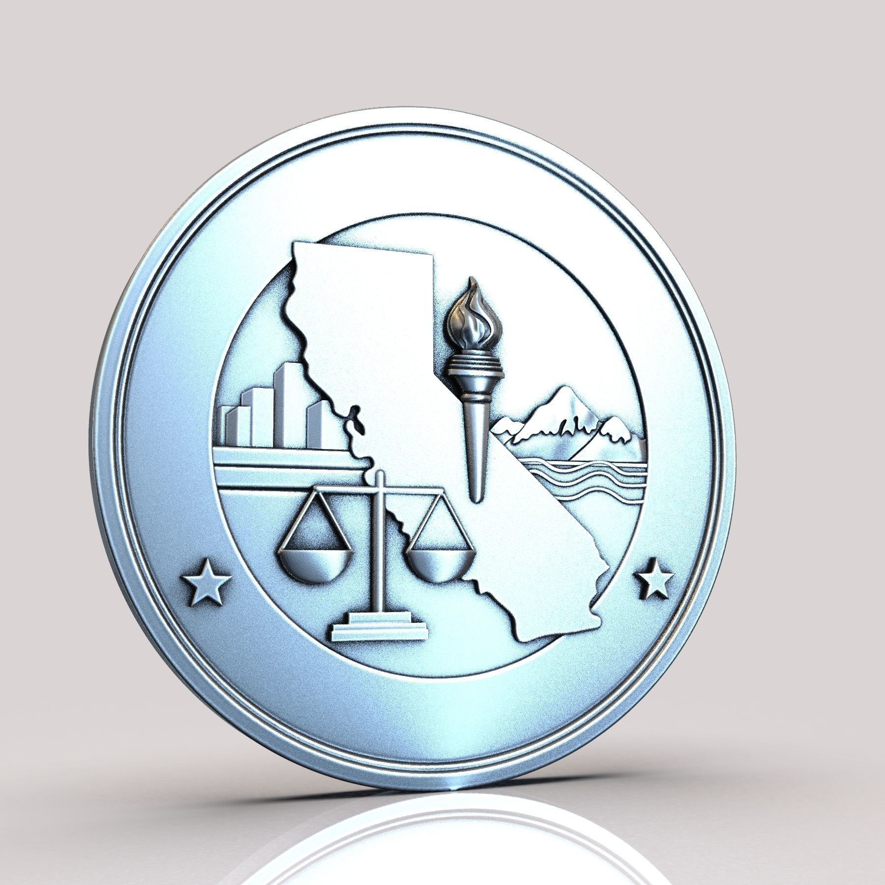 CDCR Seal 3D model 3D printable | CGTrader