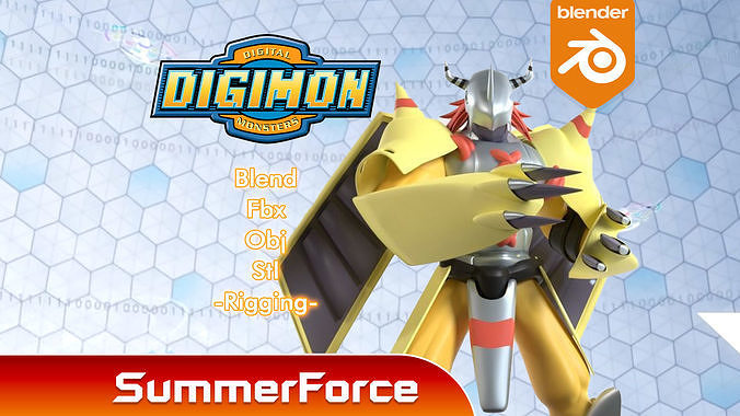 WarGreymon - Digimon 3D model rigged | CGTrader