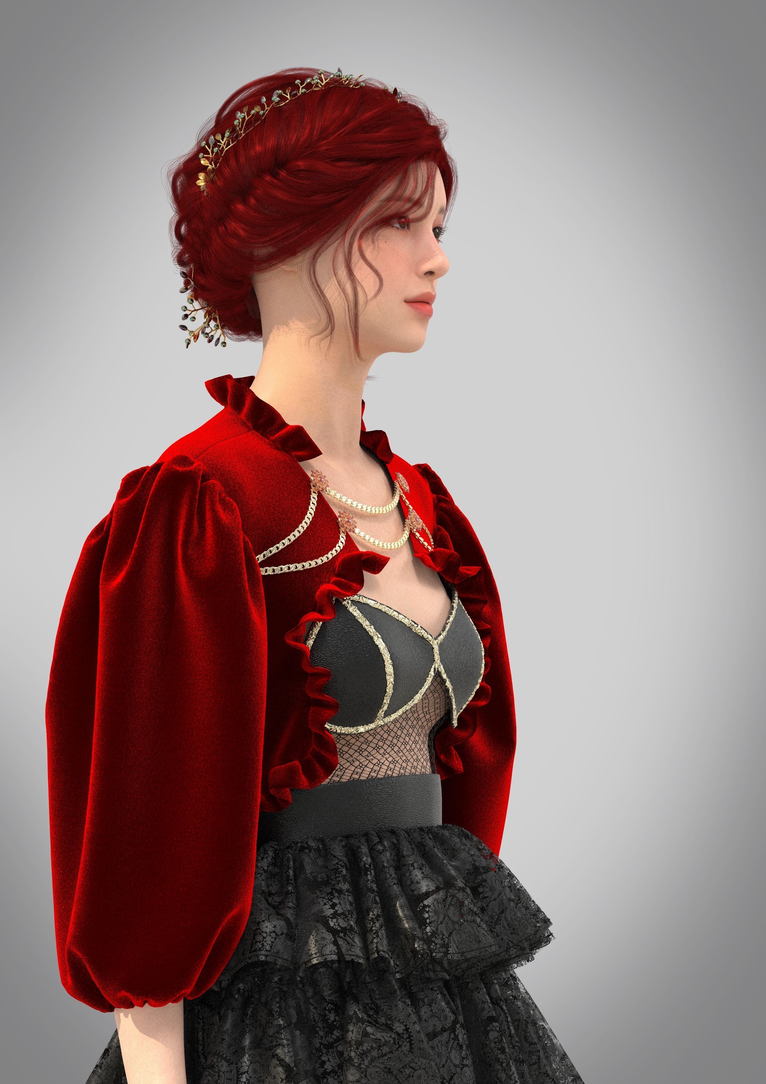 Bra top mini skirt set 3D model | CGTrader