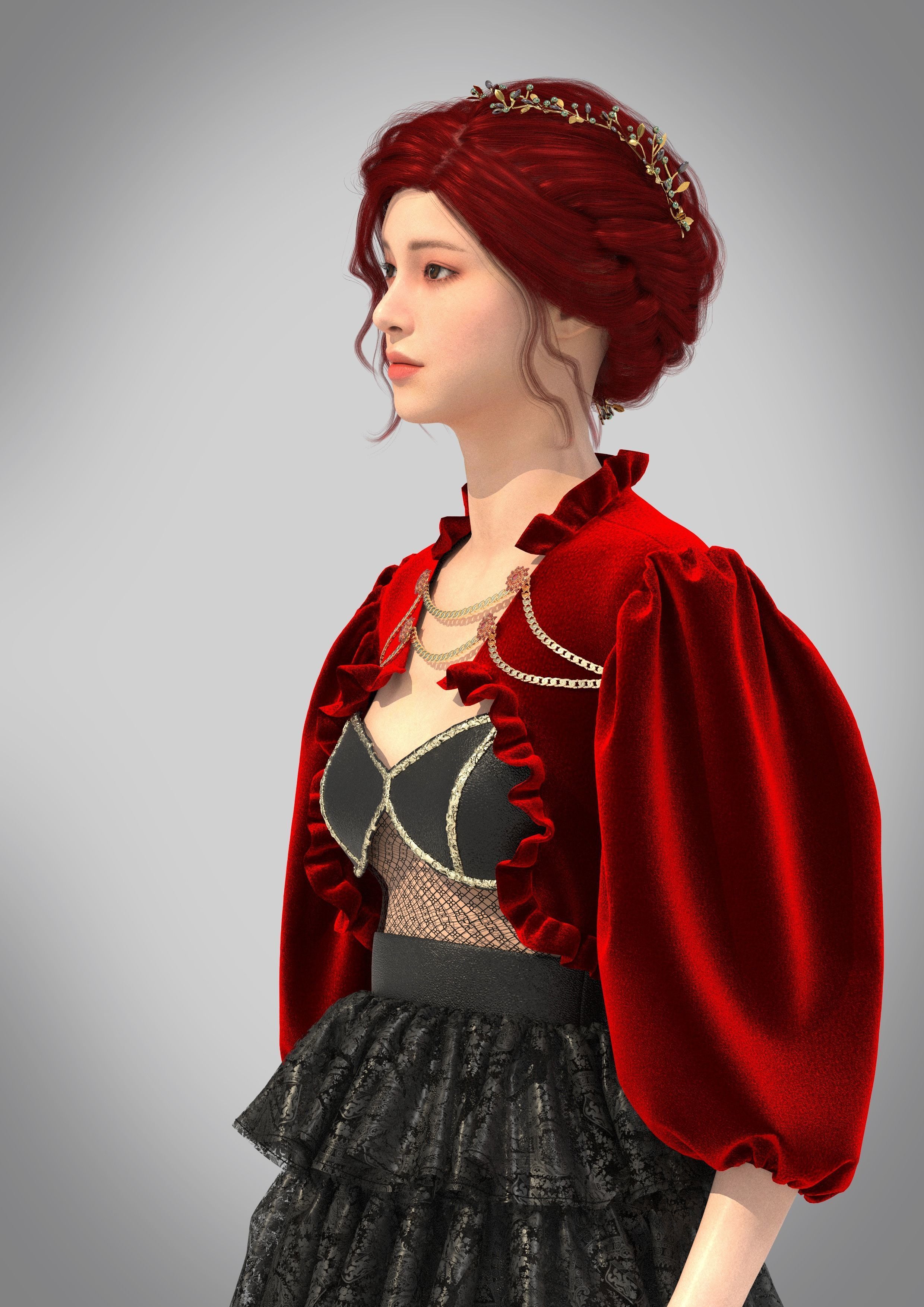 Bra top mini skirt set 3D model | CGTrader