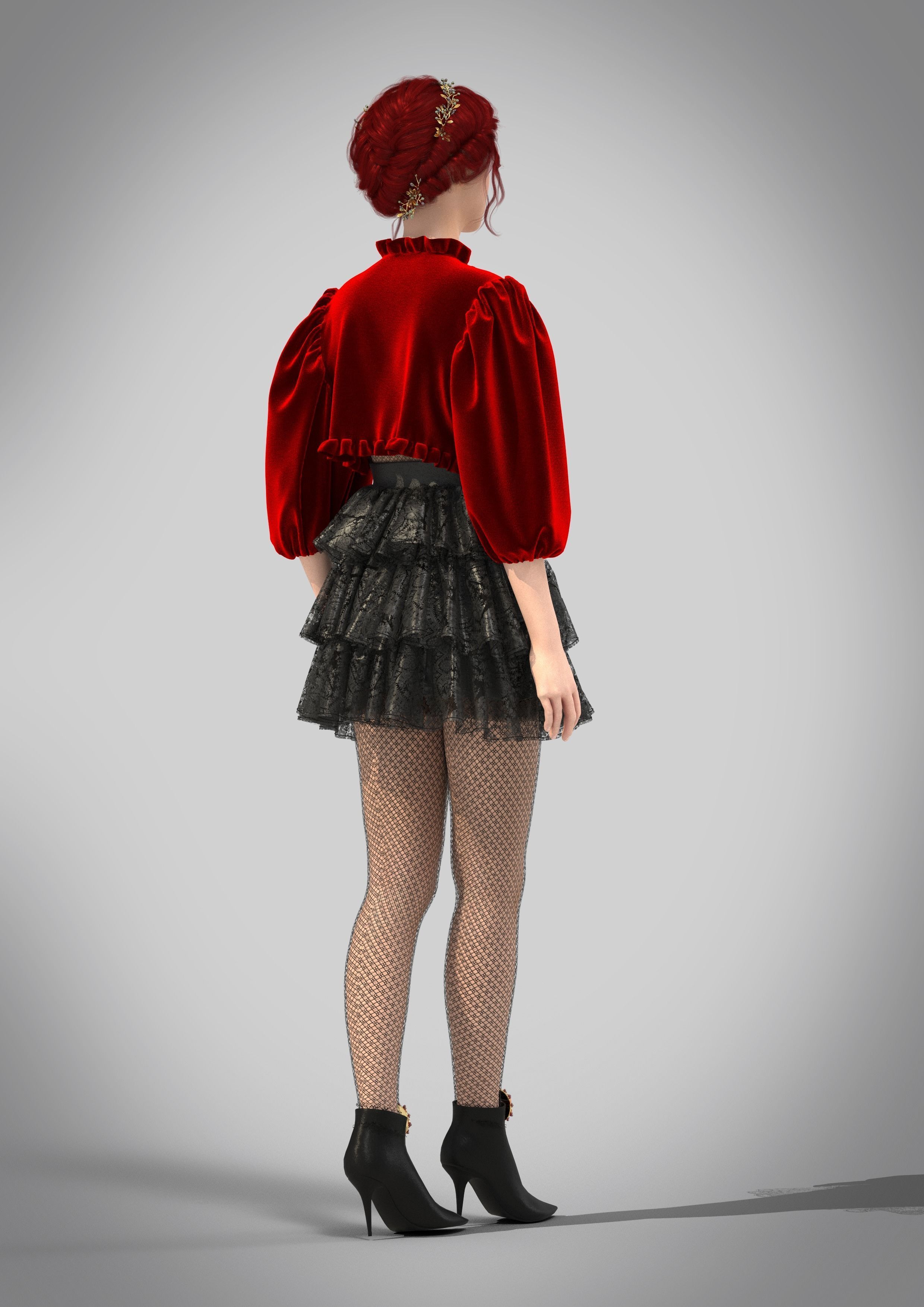 Bra top mini skirt set 3D model | CGTrader