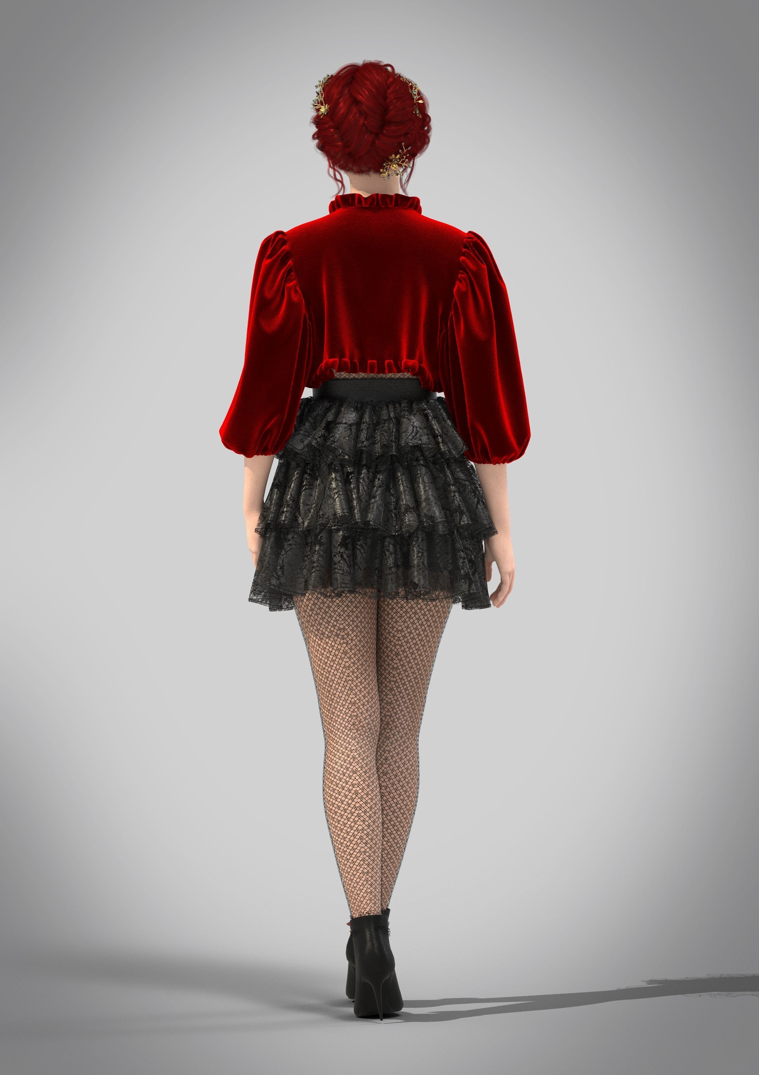 Bra top mini skirt set 3D model | CGTrader