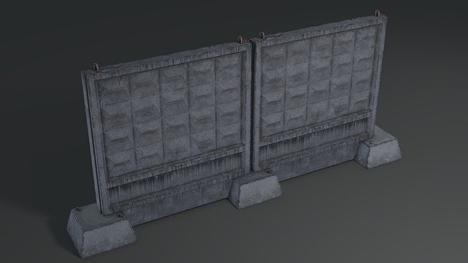 3D model Soviet concrete fence VR / AR / low-poly | CGTrader