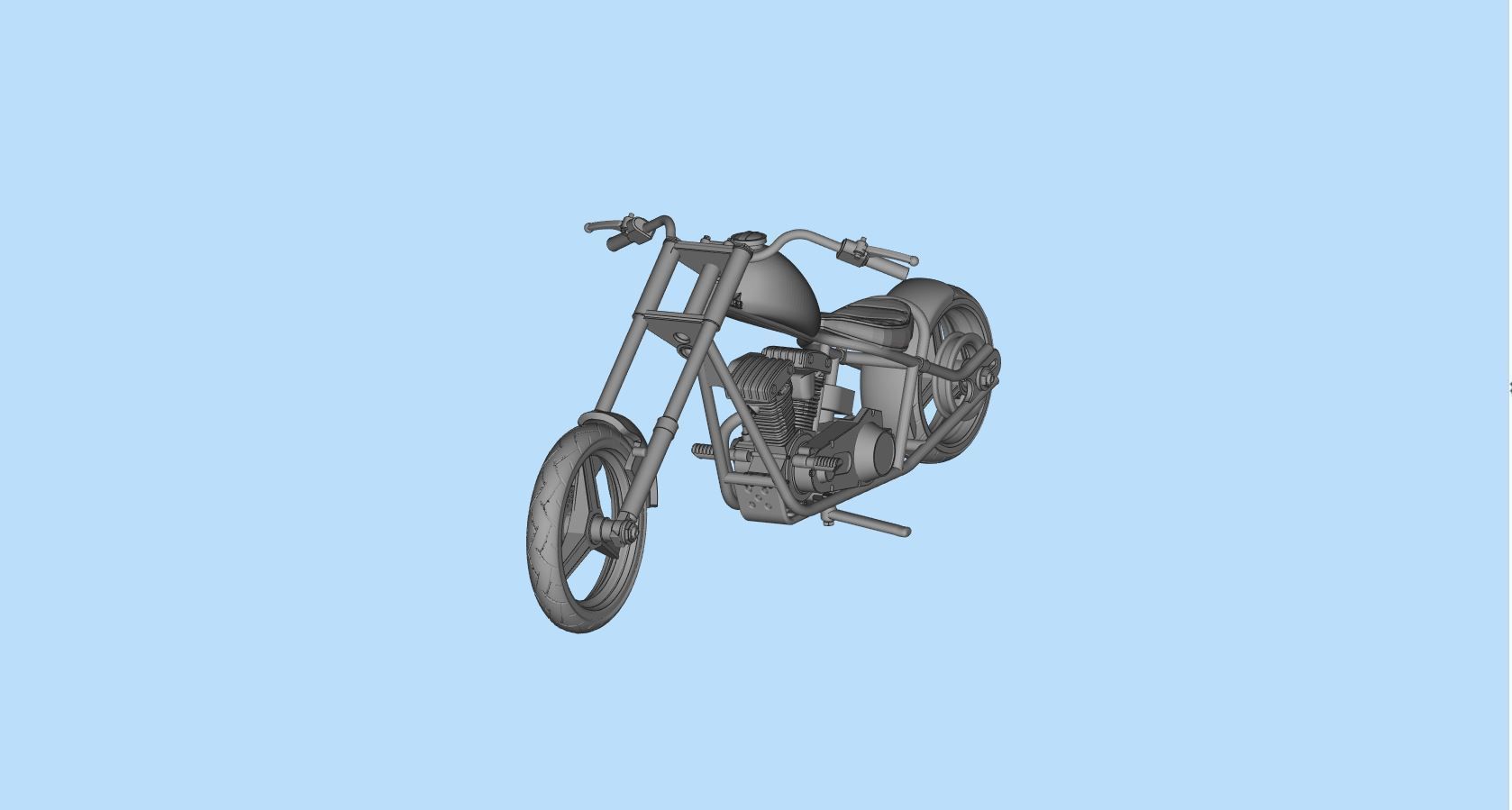 Chopper custom biker motorcycle STL printable 3D model 3D printable ...