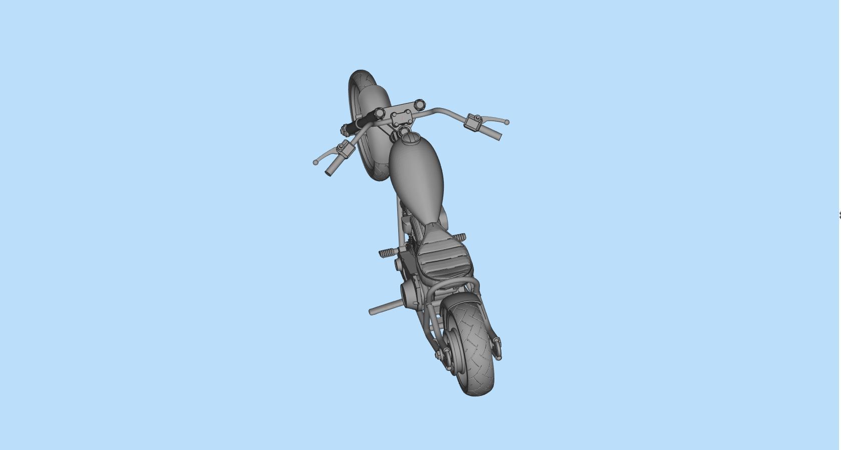 Chopper custom biker motorcycle STL printable 3D model 3D printable ...